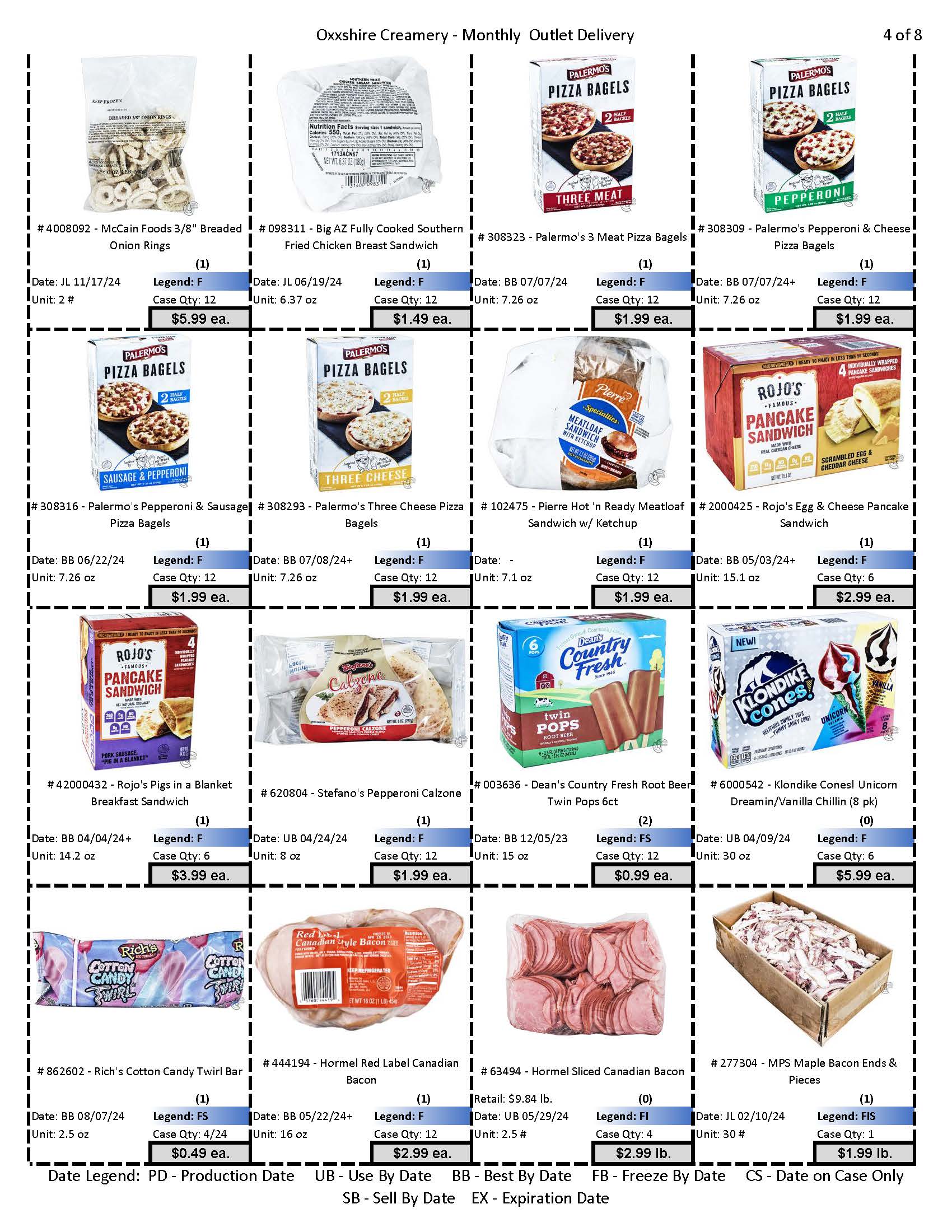 Outlet Foods Catalog – Oxxshire Creamery